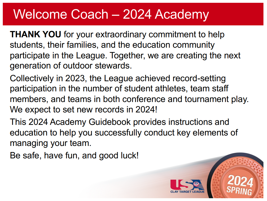 Academy: 2024 | Coach Education & Support
